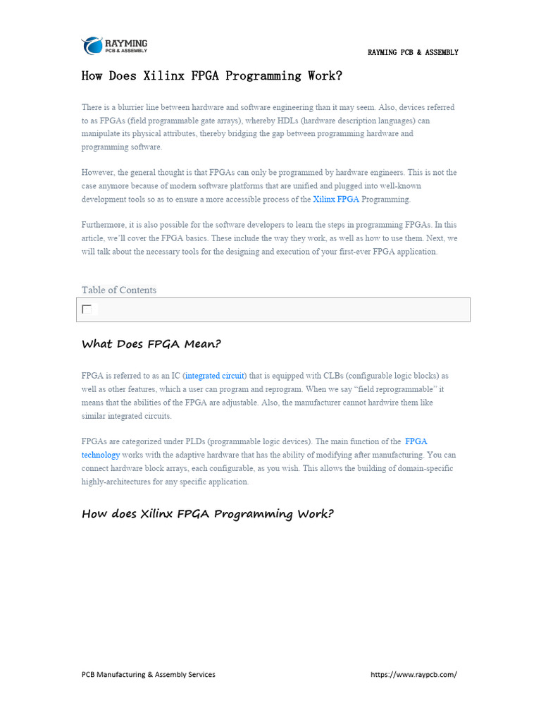 How Does Xilinx FPGA Programming Work | PDF | Field Programmable Gate ... How Does Xilinx FPGA Programming Work | PDF | Field Programmable Gate ...