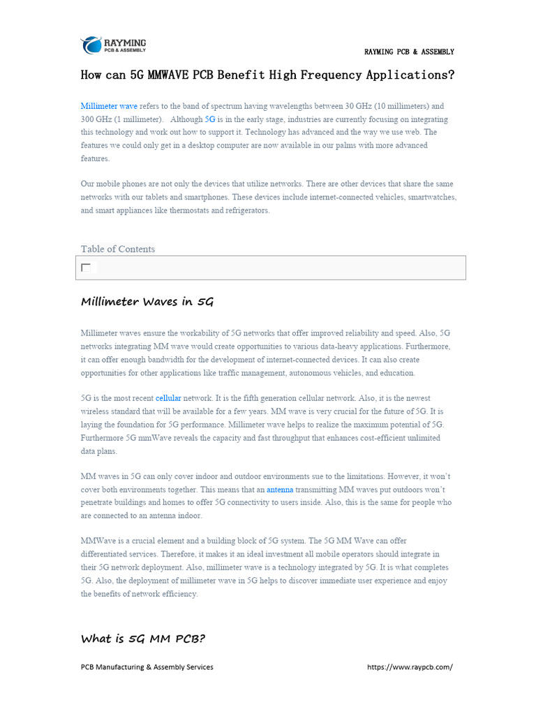 How Can 5G MMWAVE PCB Benefit High Frequency Applications | PDF ...