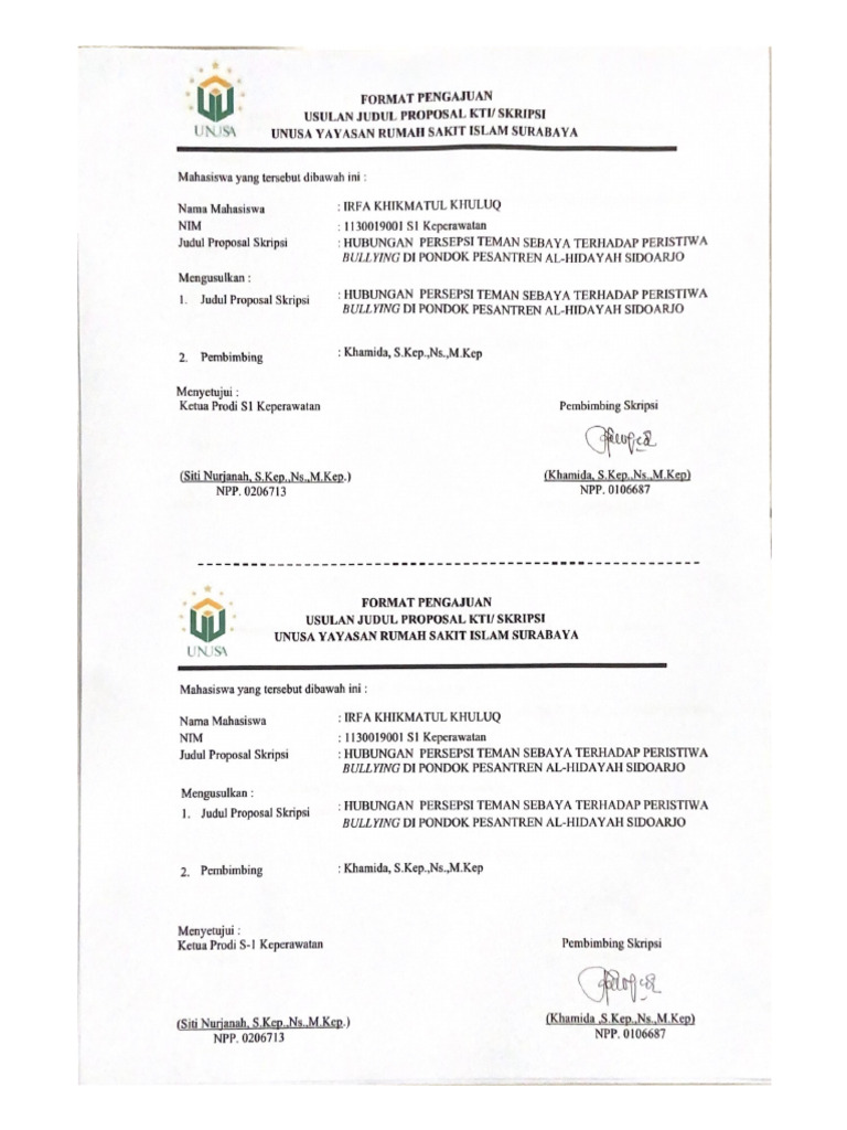 Format Pengajuan | PDF