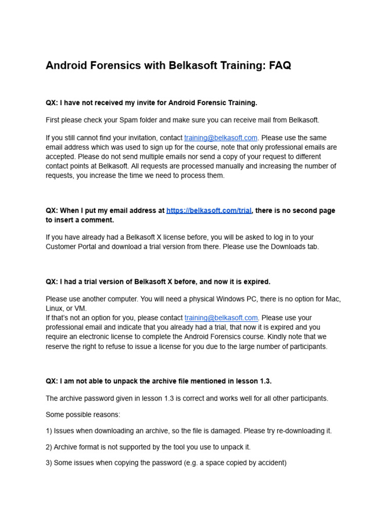 Android Forensics Training FAQ | PDF | Computer File | Android (Operating System)