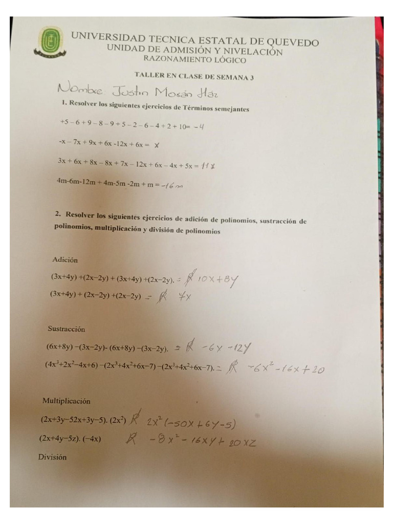 Tarea de Matematica | PDF