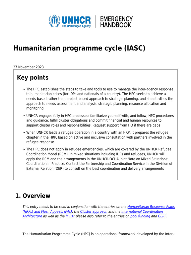 Humanitarian Programme Cycle IASC | PDF | Internally Displaced Person ...