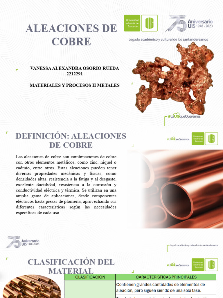 ALEACIONES DE COBRE | PDF | Cobre | Aleación