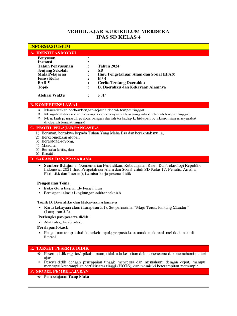 Modul Ajar Ipas Bab5 | PDF