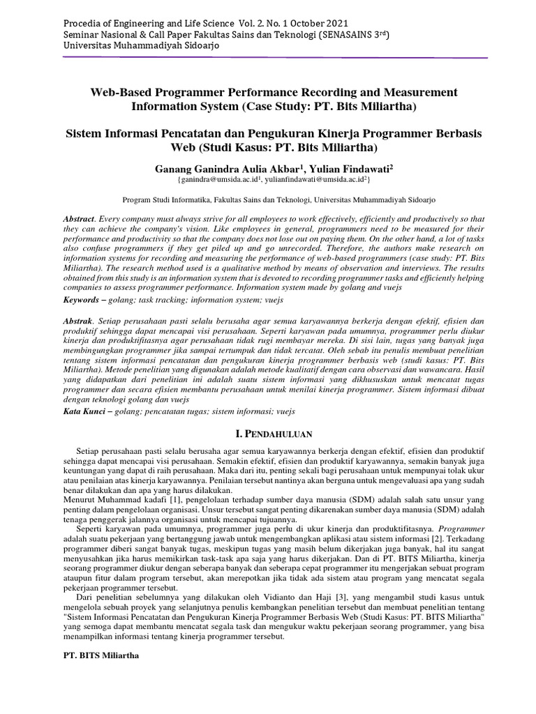 Sistem Informasi Pencatatan Dan Pengukuran Kinerja Programmer Berbasis | PDF