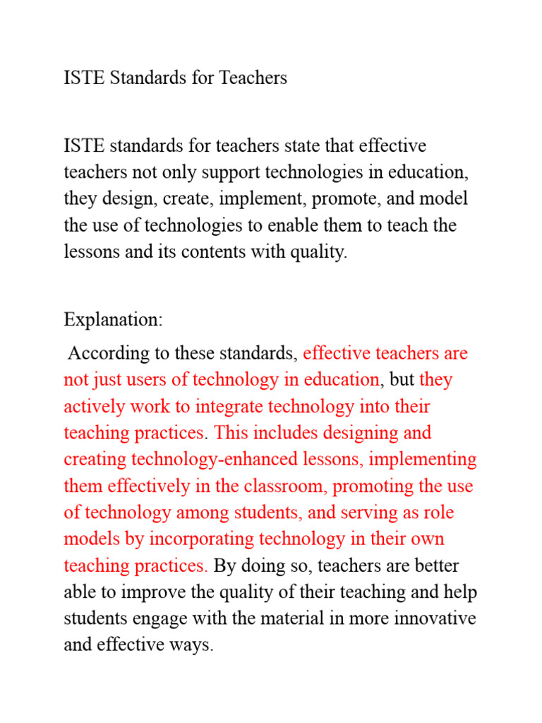 iste standards | PDF | Learning | Teachers