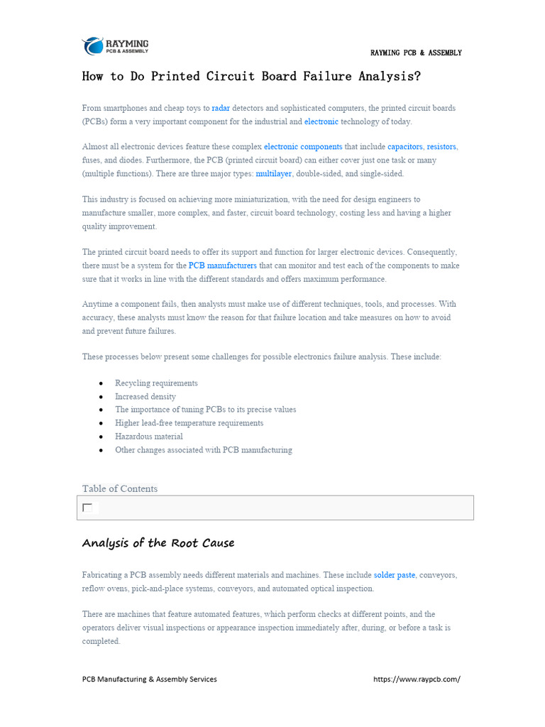 PCB Failure Analysis Techniques Explained | PDF | Printed Circuit Board ...