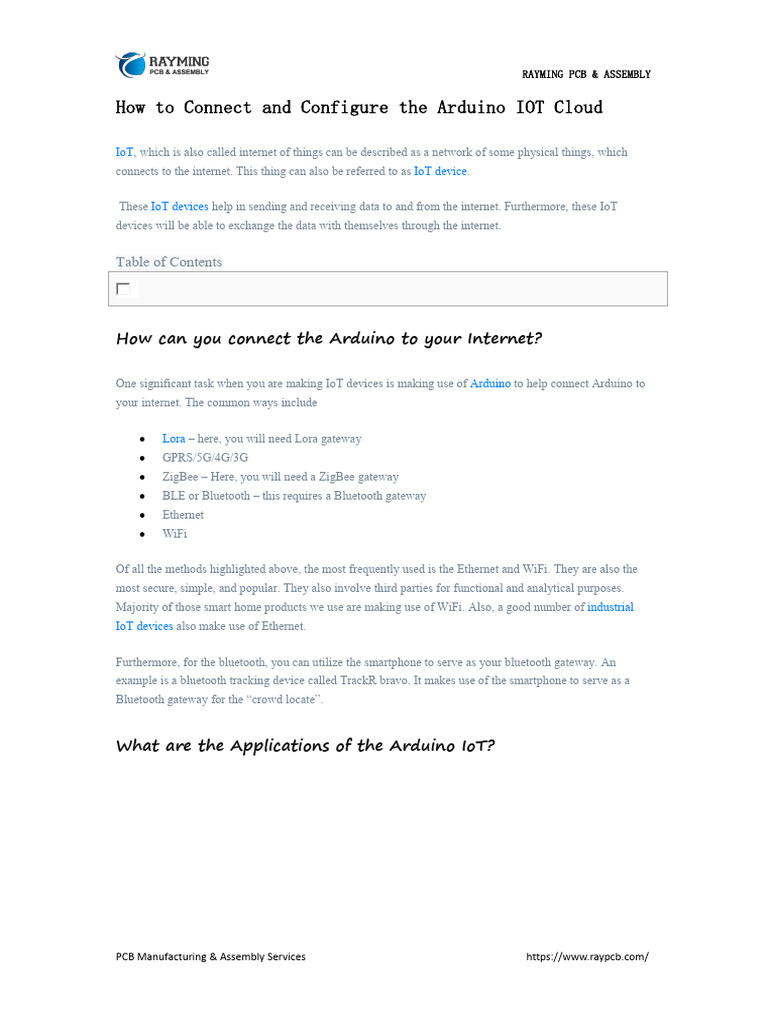 How To Connect and Configure The Arduino IOT Cloud | PDF | Internet Of Things | Arduino