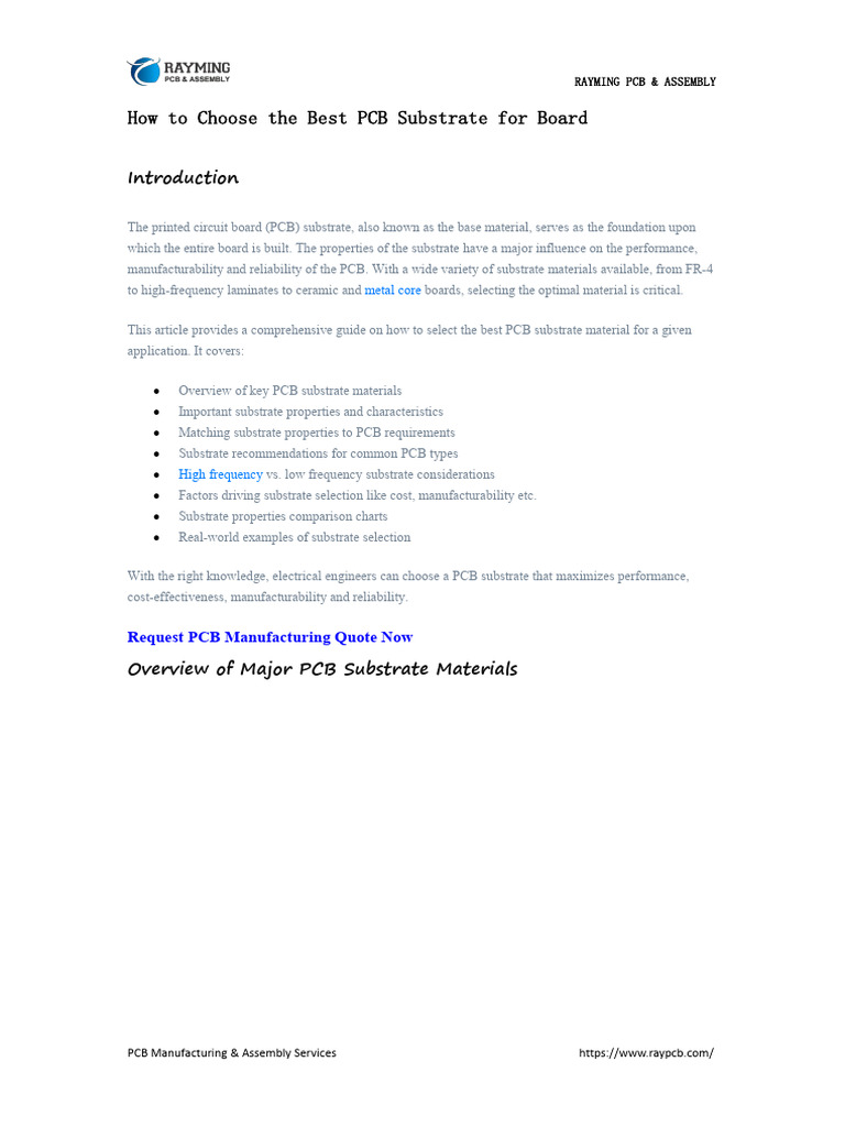How To Choose The Best PCB Substrate For Board | Download Free PDF | Printed Circuit Board ...