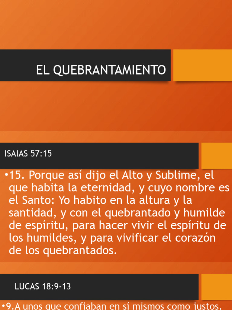 El Quebrantamiento y la Humildad Espiritual | PDF | Libro del éxodo ...