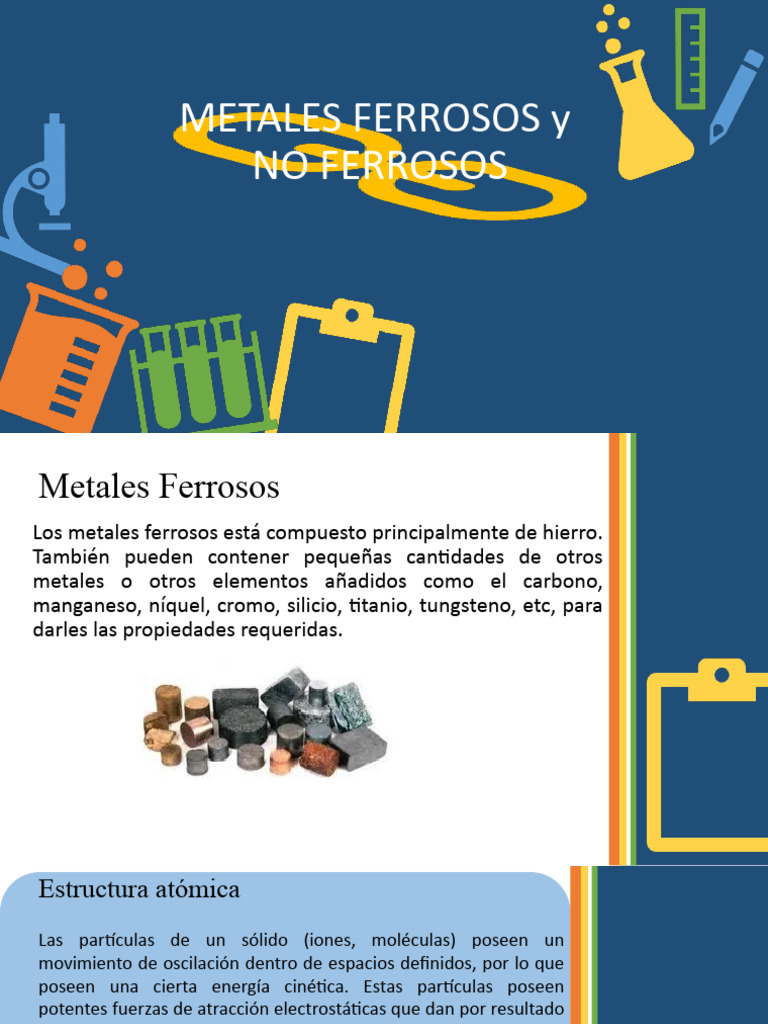 Metales Ferrosos y No Ferrosos: Usos y Estructuras | PDF | Estructura ...