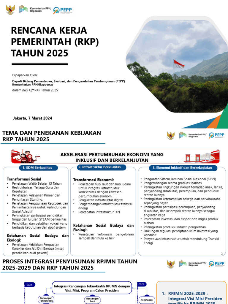 Rencana Kerja Pemerintah 2025 | PDF