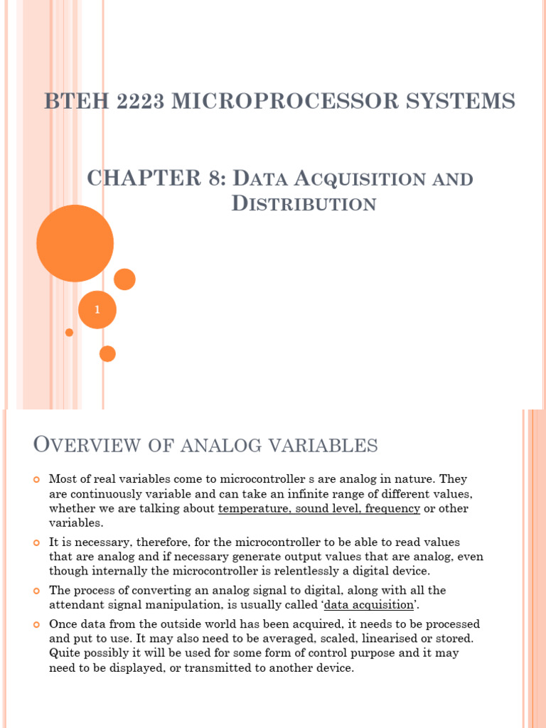 Chapter 8 Data Acquisition and Distribution | PDF | Analog To Digital Converter | Electrical ...