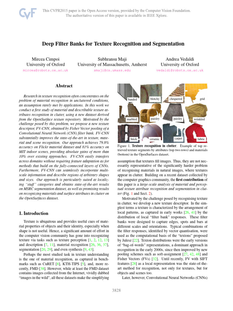 Cimpoi_Deep_Filter_Banks_2015_CVPR_paper | PDF | Image Segmentation ...
