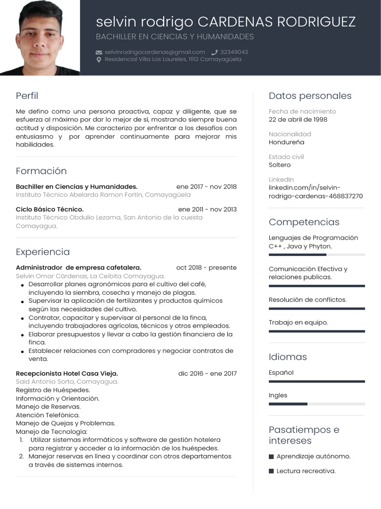 CV Selvin Rodrigo CARDENAS RODRIGUEZ | PDF | La seguridad informática ...