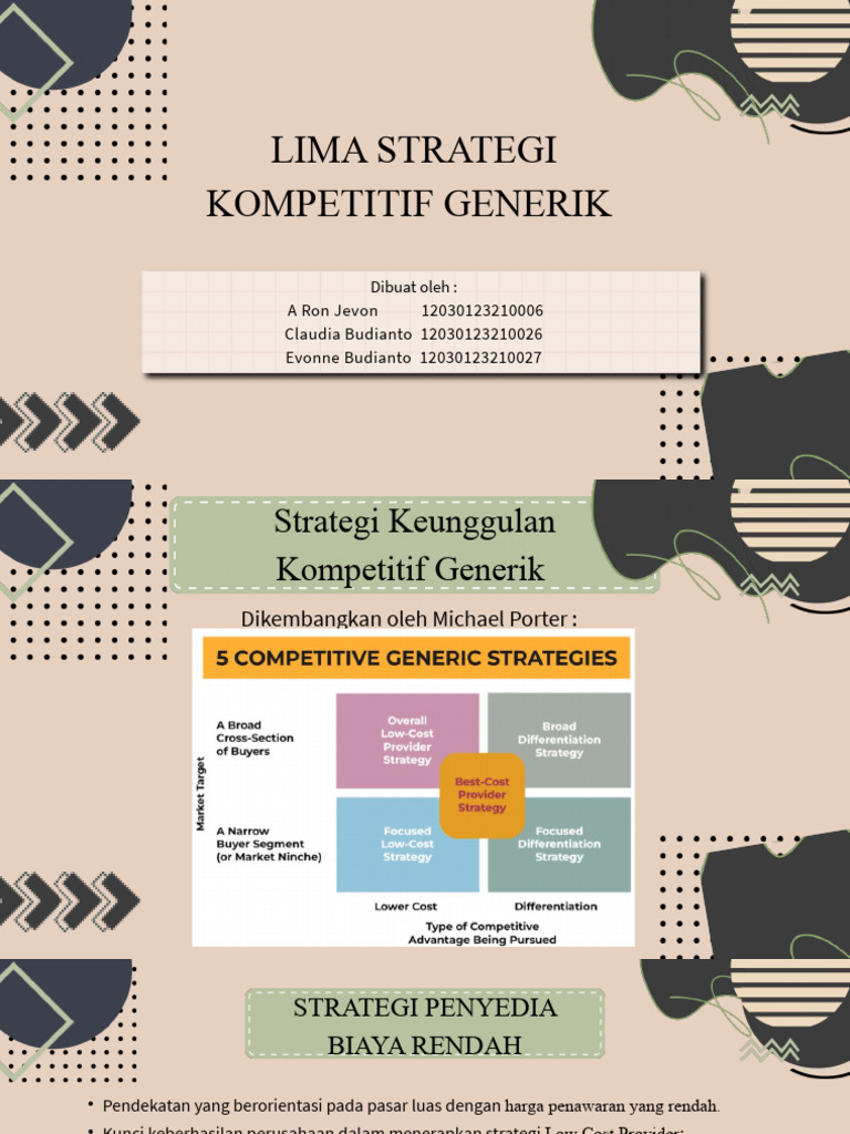 5 Strategi Generik | PDF | Pengelolaan Keuangan & Uang | Hukum