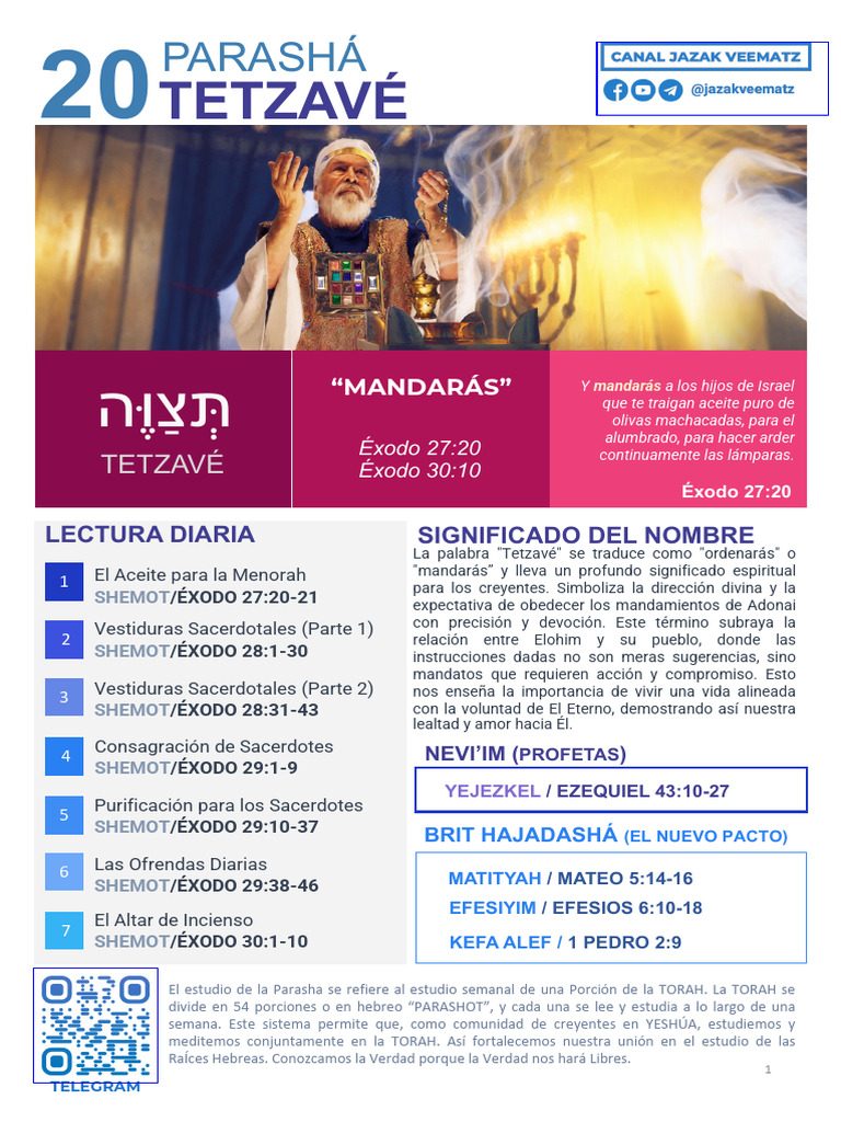 20 PARASHAT TETZAVÉ 2023-2024 | PDF | Cristo (título) | Incienso