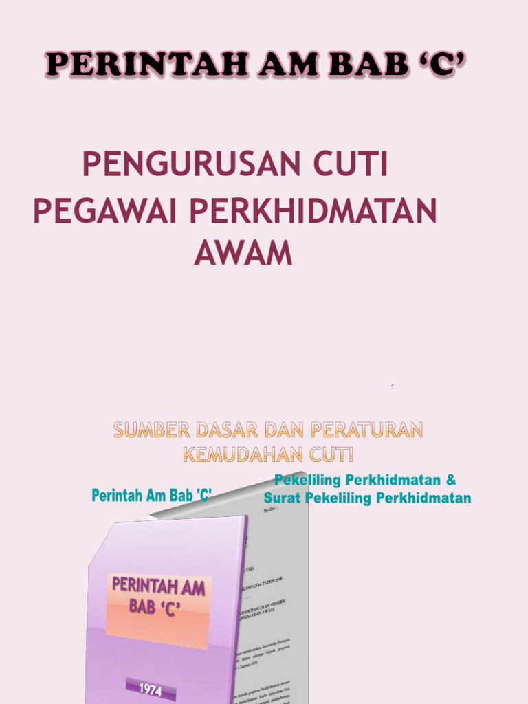 TAKLIMAT-CUTI-DAN-CONTOH-Kemudahan - Cuti - Bab - C1 Umt | PDF