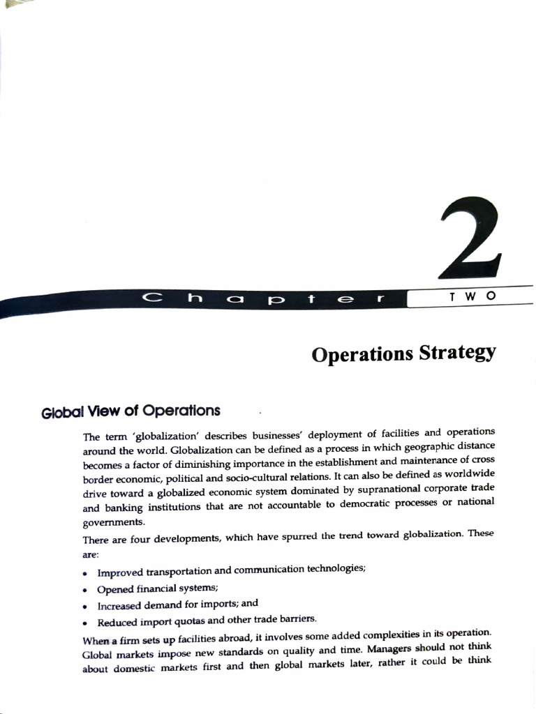 Ch.2) Operation Strategy | PDF | Competitive Advantage | Supply Chain
