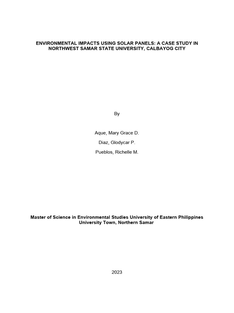 Environmental Impact of Solar Panels Study | PDF | Renewable Energy ...