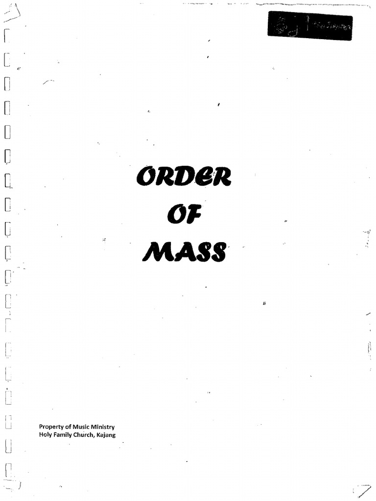 ORDER OF MASS BOOK | PDF