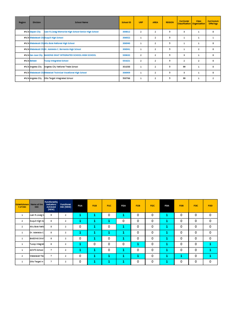 RO3 Near-Functional Schools | PDF | Universities And Colleges ...