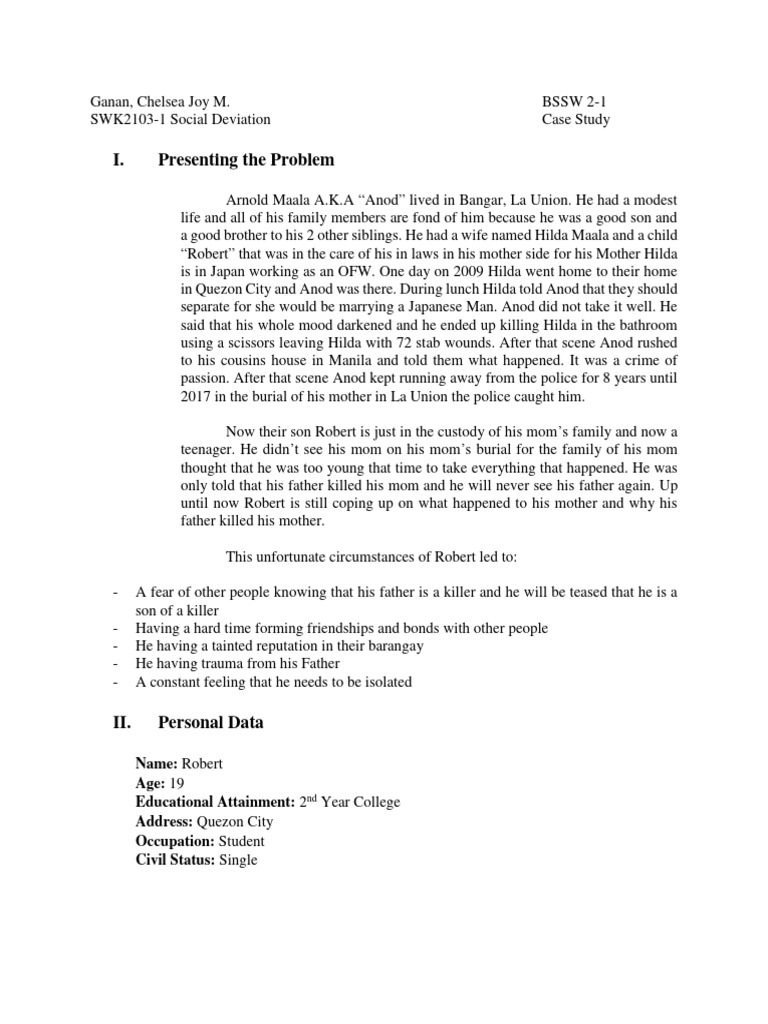 Case Study Pdf Self Esteem Behavioural Sciences