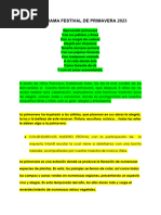 Programa Primavera | PDF | Temporada de primavera)