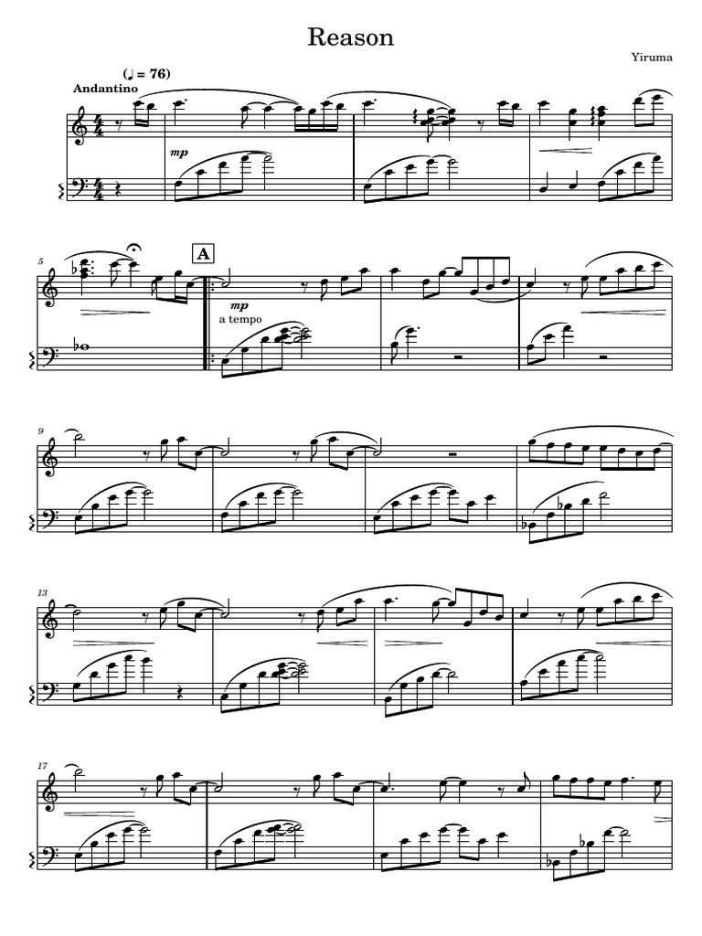 Reason Yiruma | PDF | Musical Compositions | Poetics