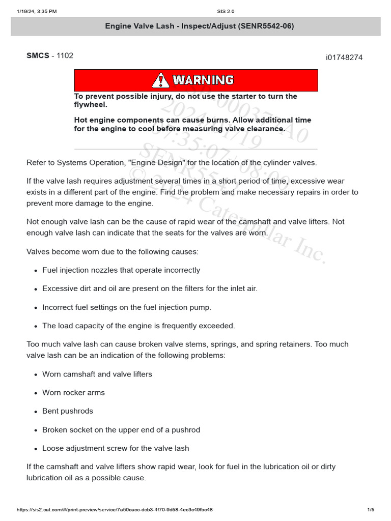 Valve Lash Pdf Engines Engineering