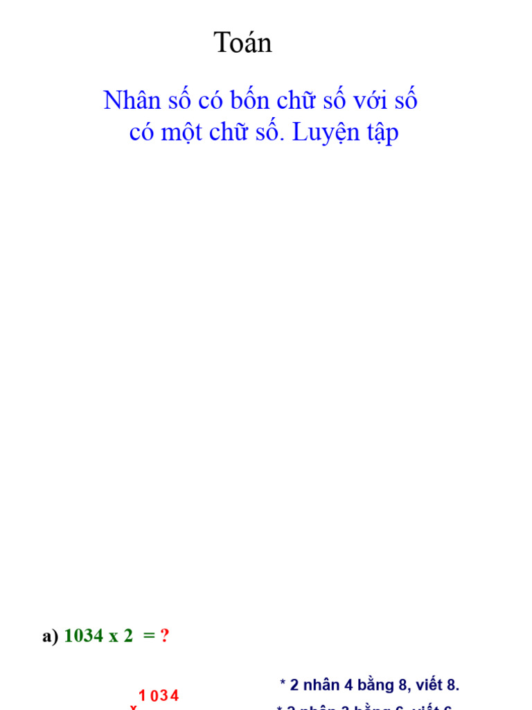 Nhan So Co Bon Chu So Voi So Co Mot Chu So | PDF
