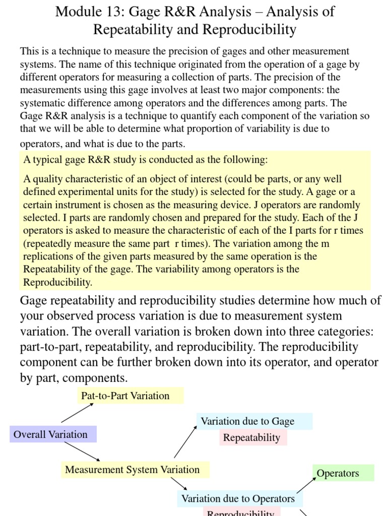 Module 13-Gage R&R Analysis | PDF | Errors And Residuals | Statistical Analysis