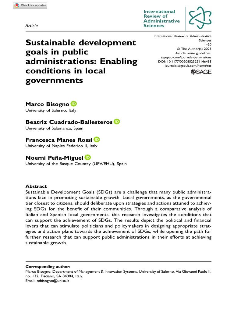 Local Governments and Sustainable Development Goals | PDF ...