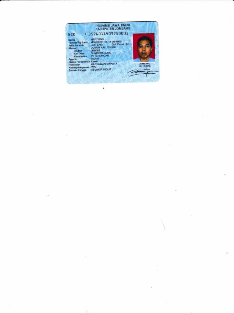 KTP Baru Jombang - 20181210 - 0001 | PDF