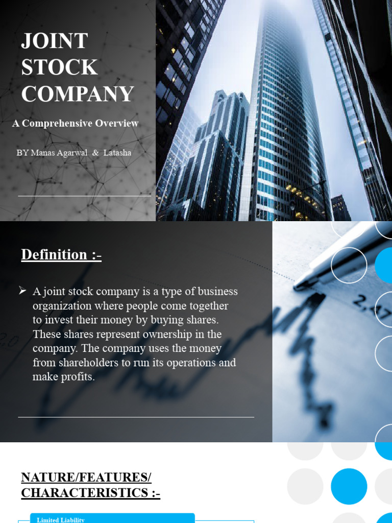 1 Joint Stock Company PPT by Manas | PDF | Stocks | Joint Stock Company