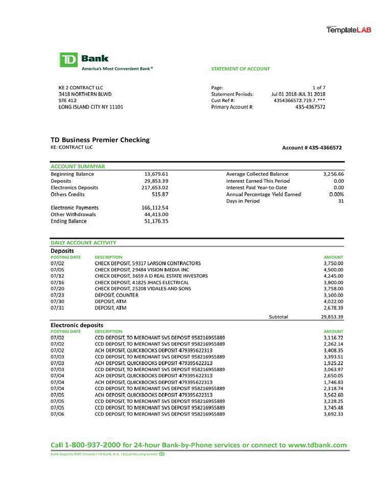 US Bank Statment of Account Clean | PDF