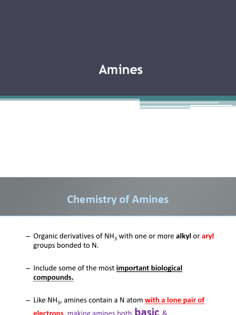 Amines | PDF | Amine | Chemical Reactions