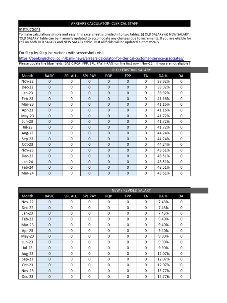 Arrears Calculator Clerical | PDF | Taxes | Government Finances