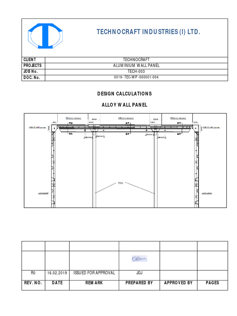 Design Calculation - Wall Panel | PDF | Beam (Structure) | Structural Steel