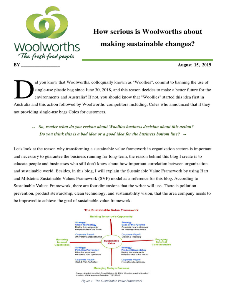 Business Blog Example - Woolworths | PDF | Sustainability | Waste