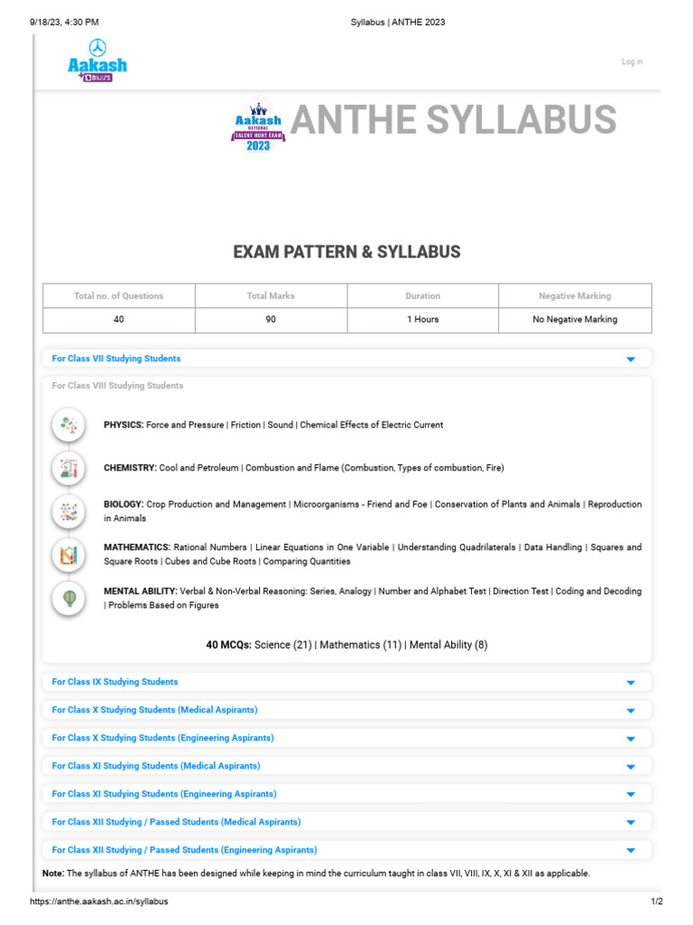 Syllabus - ANTHE 2023 | PDF | Engineering