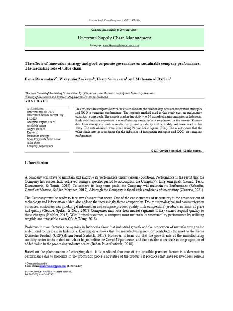 Uncertain Supply Chain Management | PDF | Business | Economies