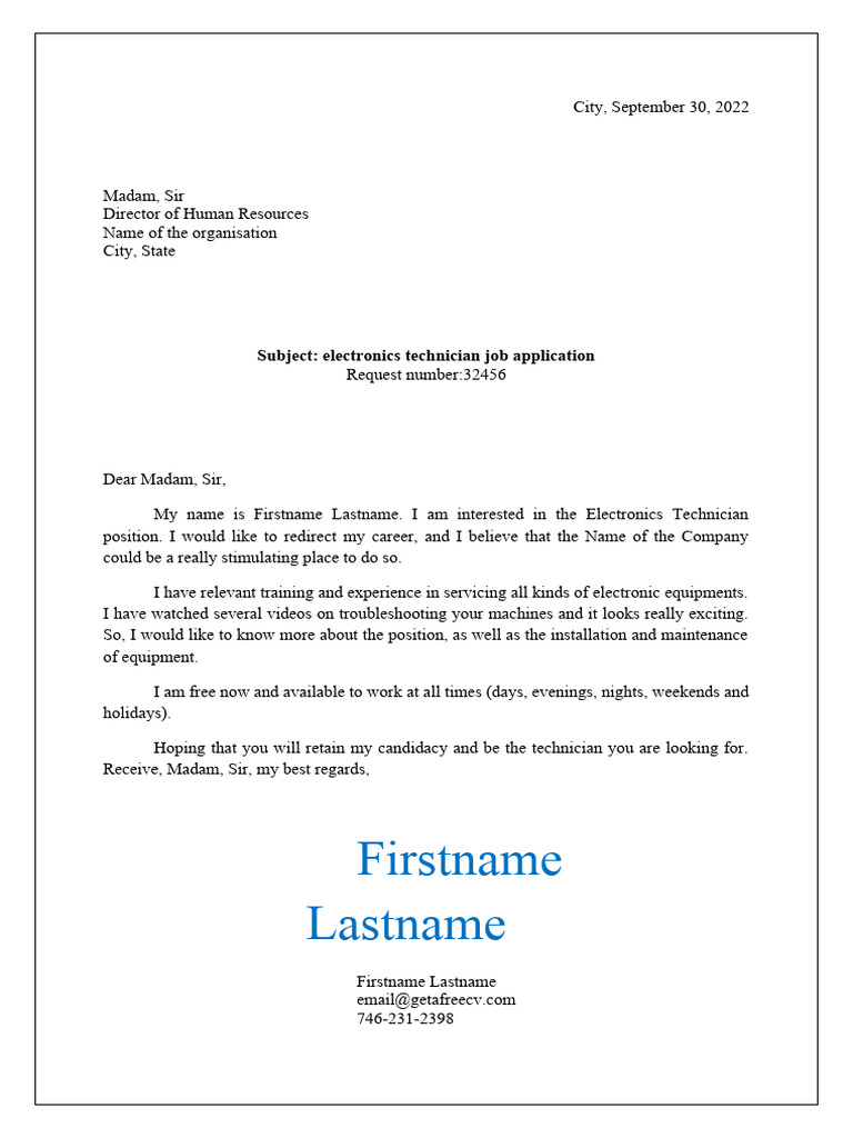 Perfect Job Application Cover Letter Sample Template | PDF | Career ...