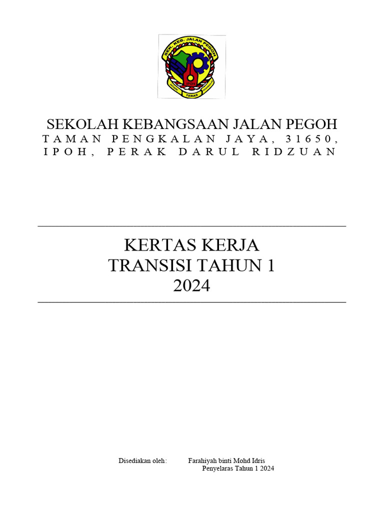 Kertas Kerja Transisi Tahun 1 2024 WRD | PDF