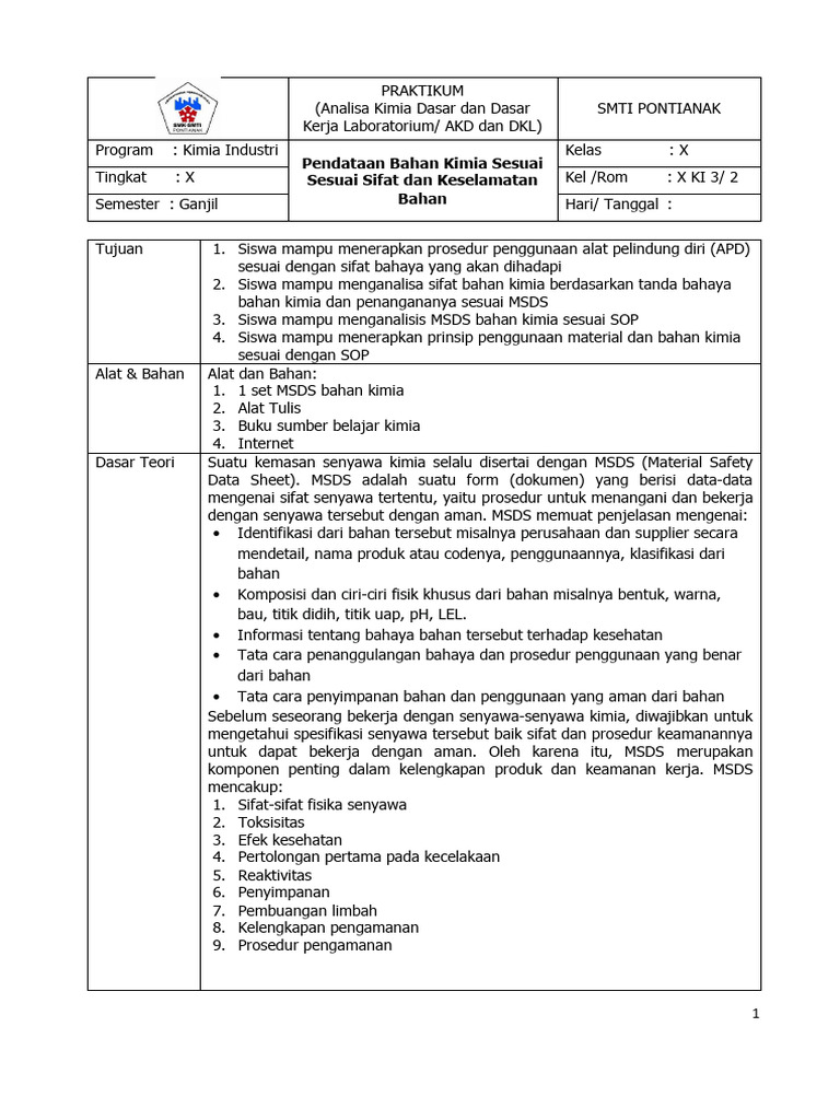 Panduan MSDS dan Keselamatan Kimia | PDF | Kesehatan Holistik | Sains ...