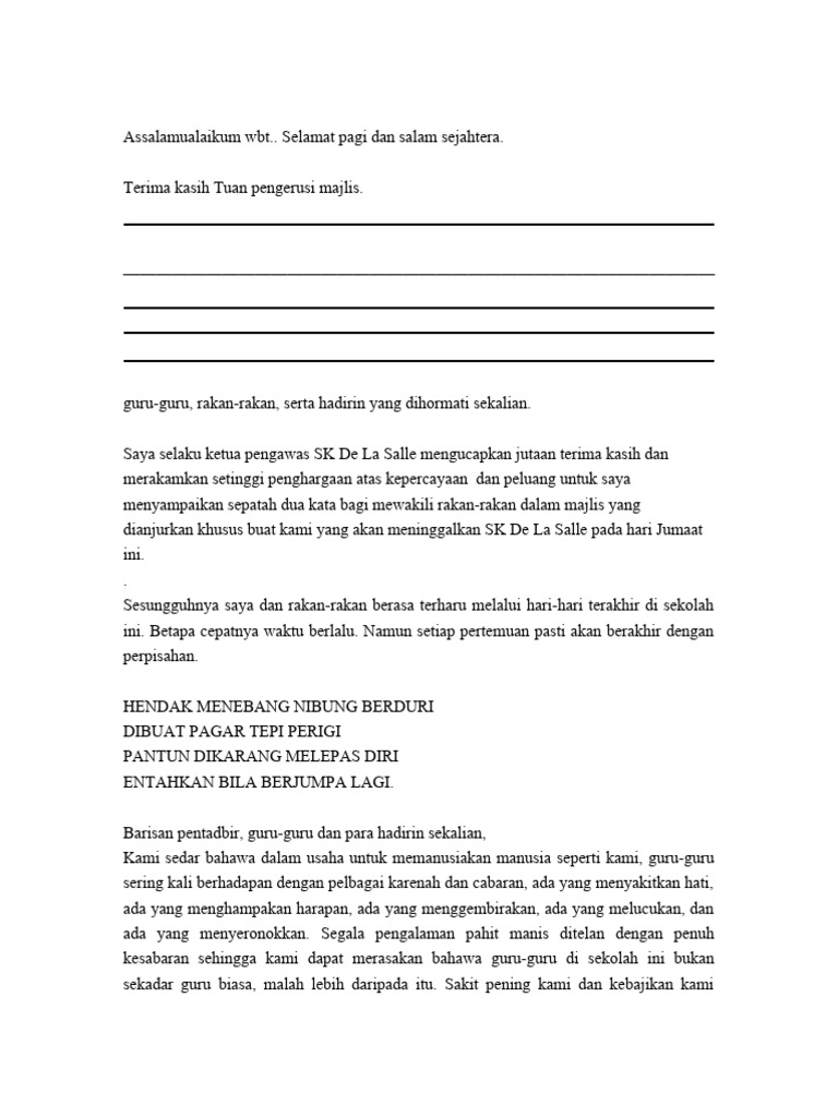 Teks Ucapan Murid | PDF