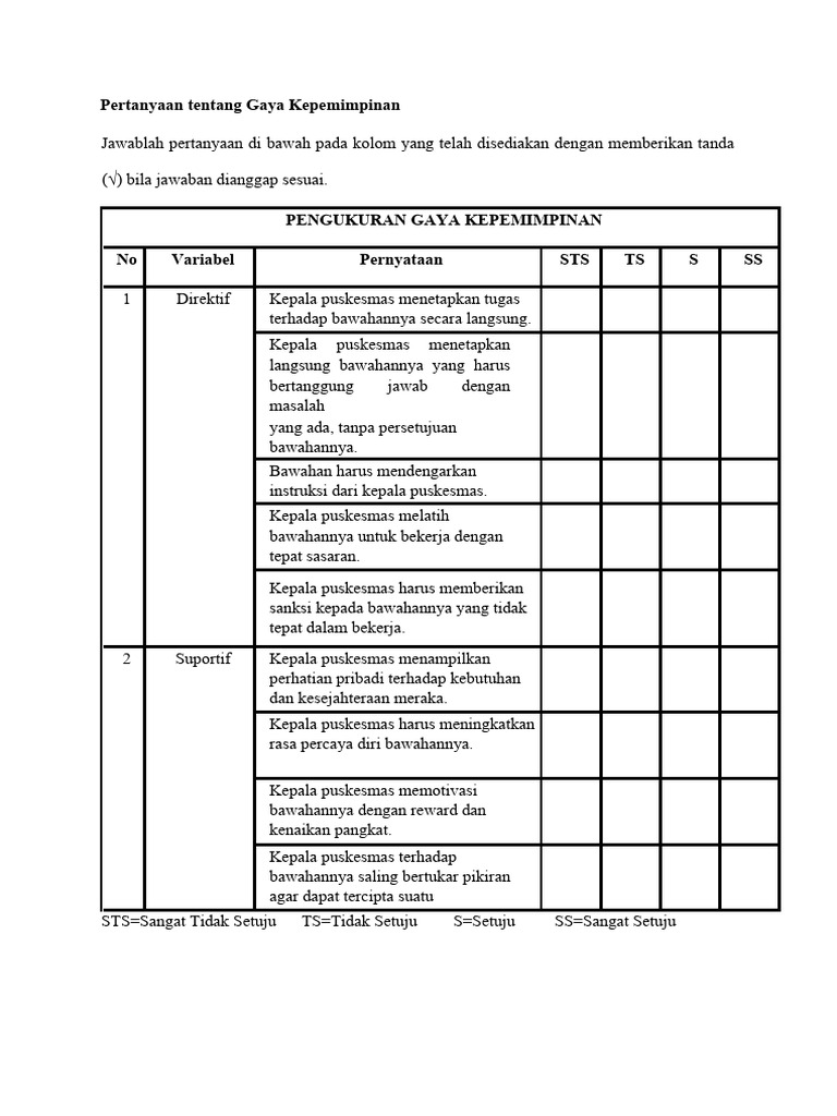 Contoh Instrumen | PDF