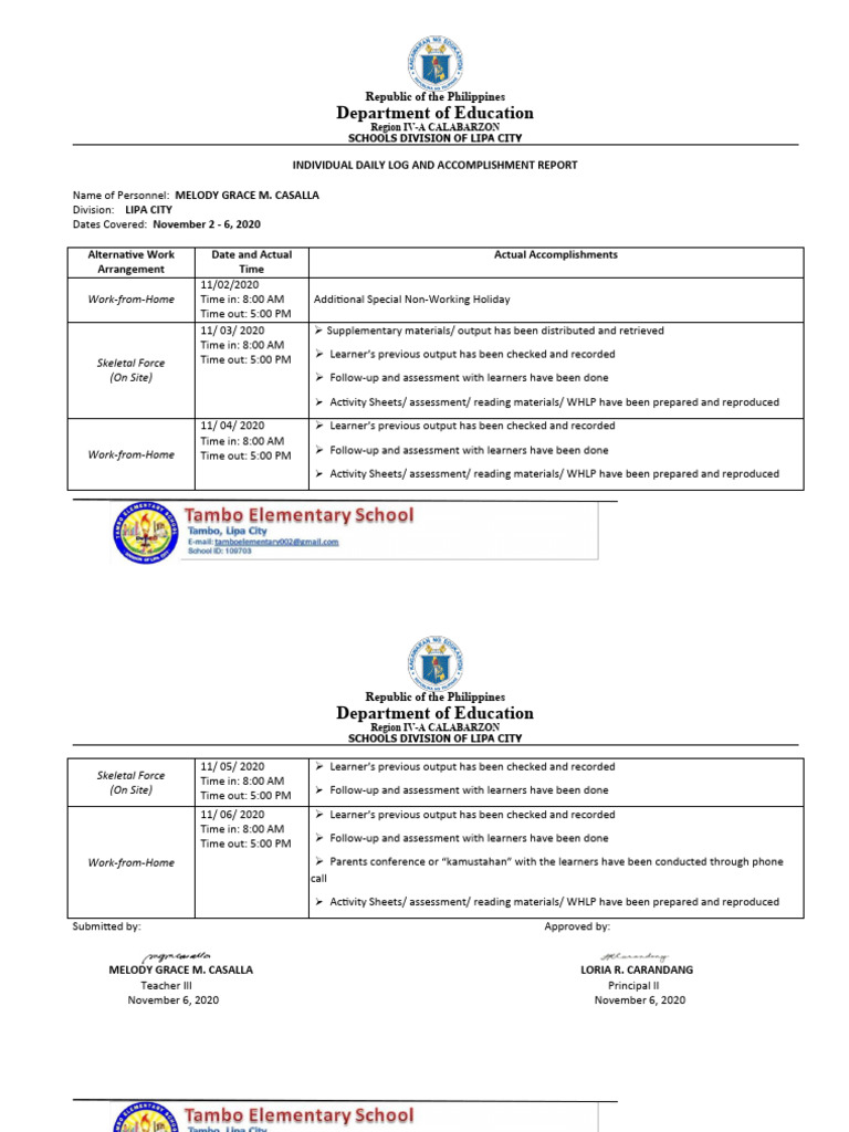 GRADE2 Accomplishment Report Nov2 6 | PDF | Learning | Behavior Modification