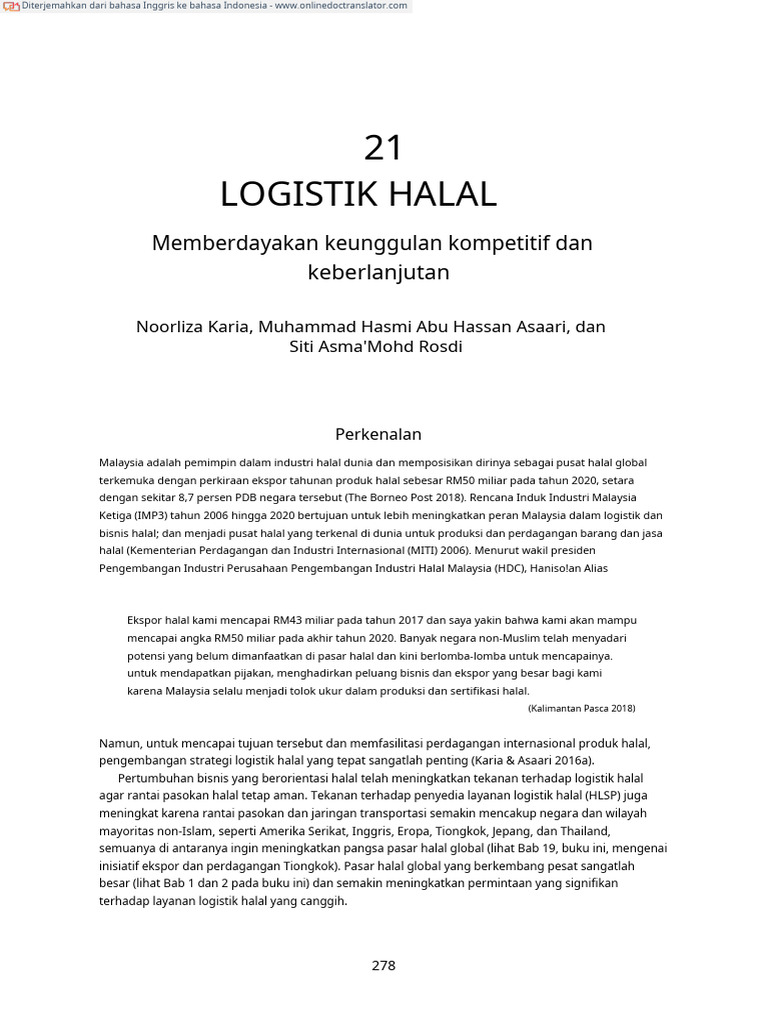 Strategi Logistik Halal Malaysia | PDF