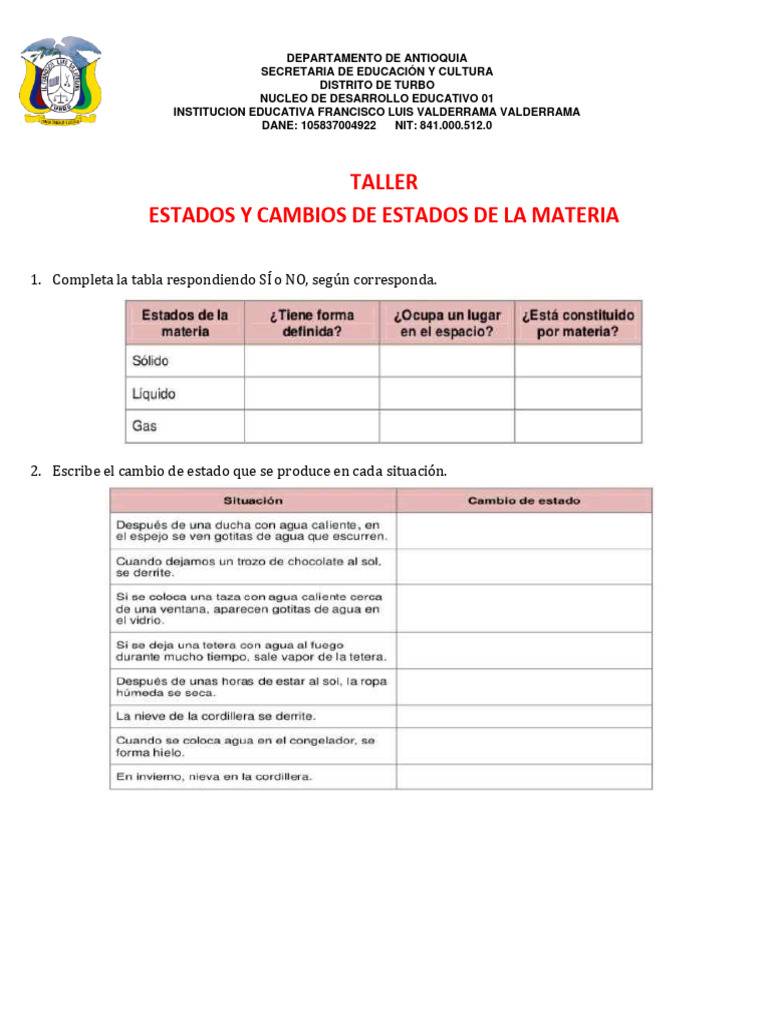 Cambios de Estados de La Materia | PDF | Importar | Líquidos